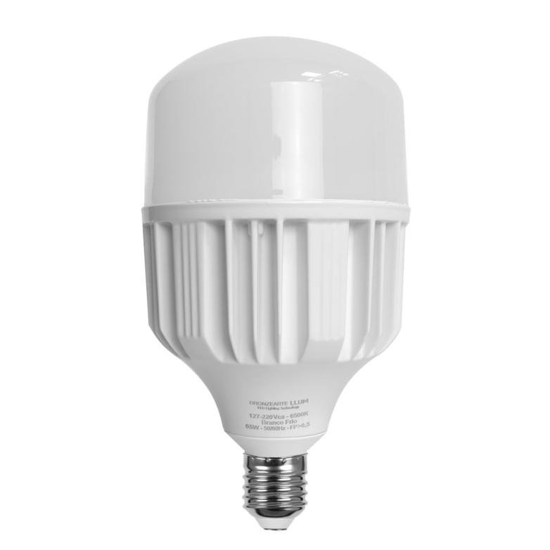 Lampada Led High Power T140 E27 5850 Lumens 6500k Branco Frio 65W Bivolt 270° Llum Bronzearte ...