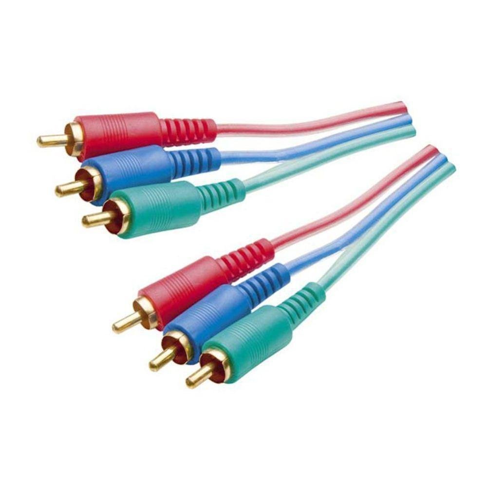 Cabo Vídeo Componente 3 Rca e 3 Rca 3 Metros | MadeiraMadeira