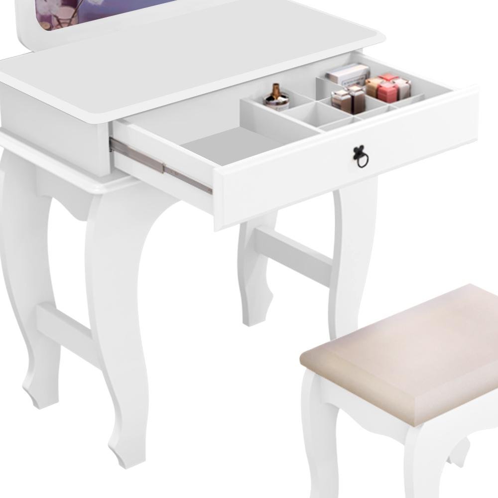 Penteadeira Infantil Com Espelho E Banqueta Branco Baby 7200 JB Bechara ...