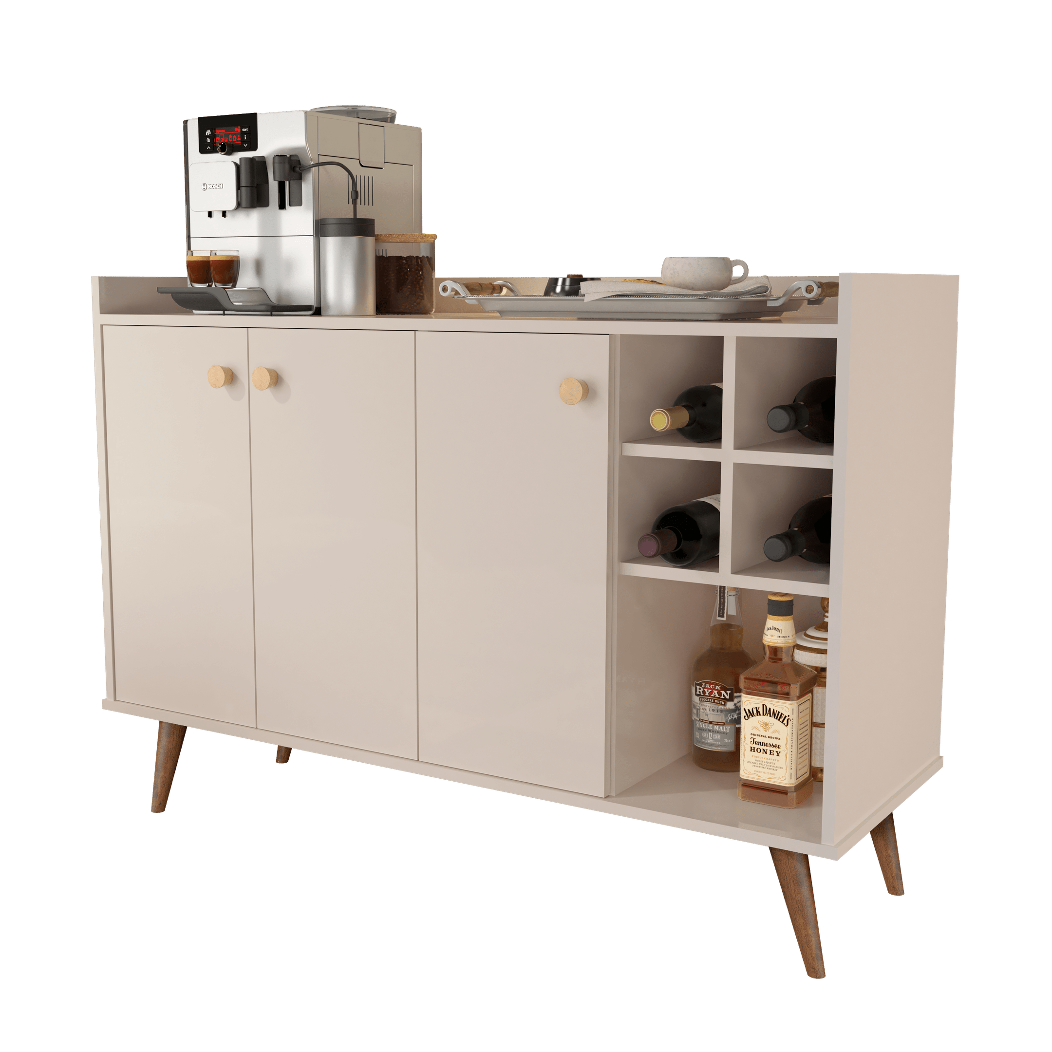 Balcão / Aparador Buffet com Adega 1616 Jb Bechara 3 Portas - Perola ...