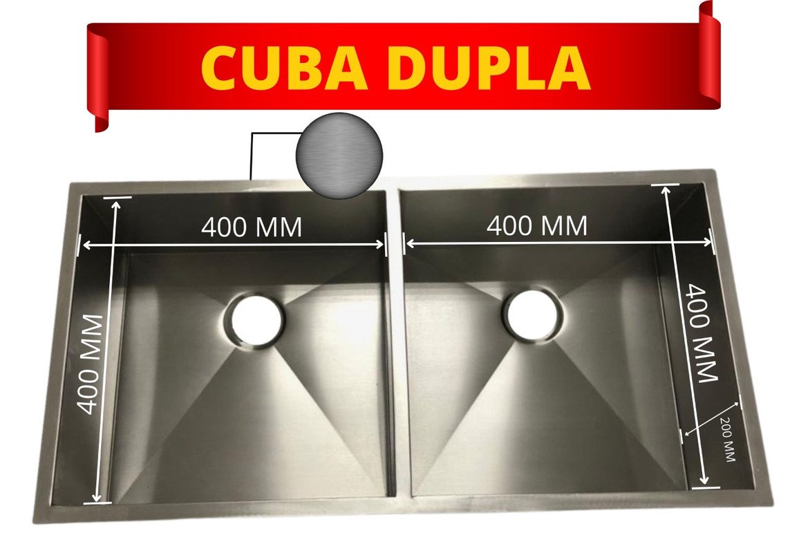 Cuba Dupla C/ Calha Gourmet Organizador Canal Equipado Inox AJL Cuba ...
