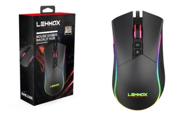 Mouse Gamer Backlit Rgb Led LehMox DPI Ajustável GT-M2 | MadeiraMadeira