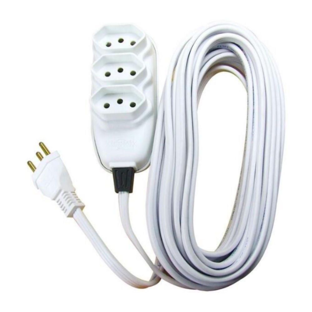 Extensão 10A 10 Metros Cabo PP 3 Vias Cinza Ilumi Extensão 10A 10M Cabo ...