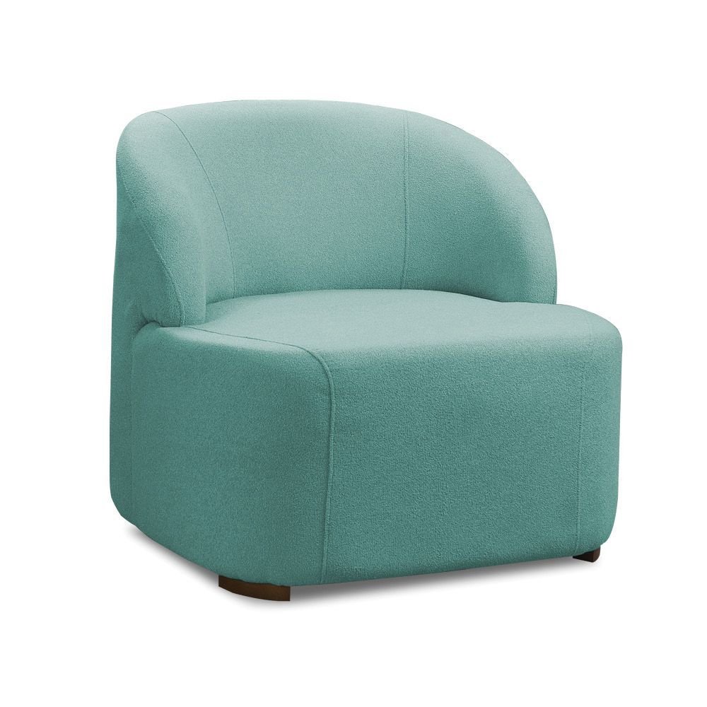 Poltrona Decorativa Orgânica para Sala Diully Bouclê Azul Turqueza E03 ...