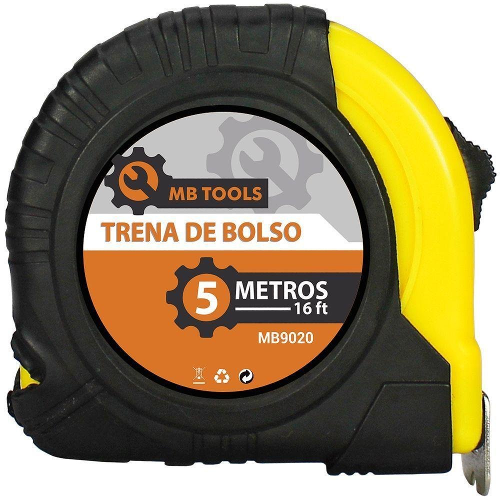 Trena de Bolso Profissional 5 Metros Mbtools Gb59020 | MadeiraMadeira