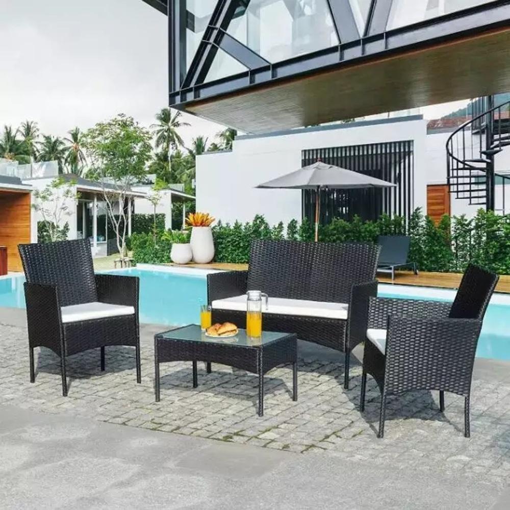 KIT PARA JARDIM E VARANDA 2 POLTRONAS 1 SOFA E 1 MESA DE CENTRO ...
