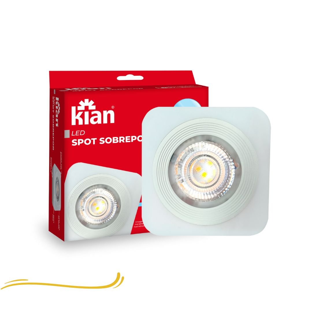 Spot Led Sobrepor Quadrado Branco 5w 6000k Branco Frio Bivolt Kian ...