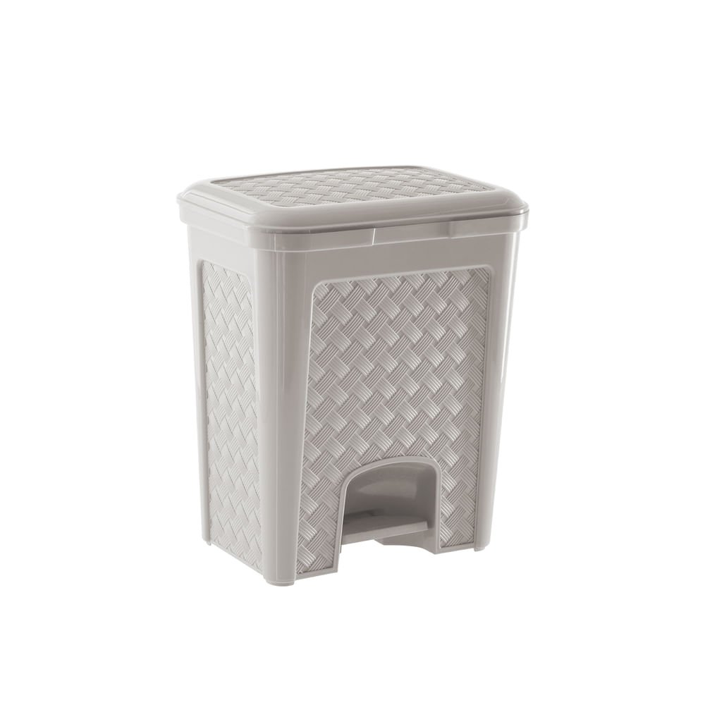 Lixeira com Pedal Rattan 13 Litros Creme 757 - Paramount | MadeiraMadeira