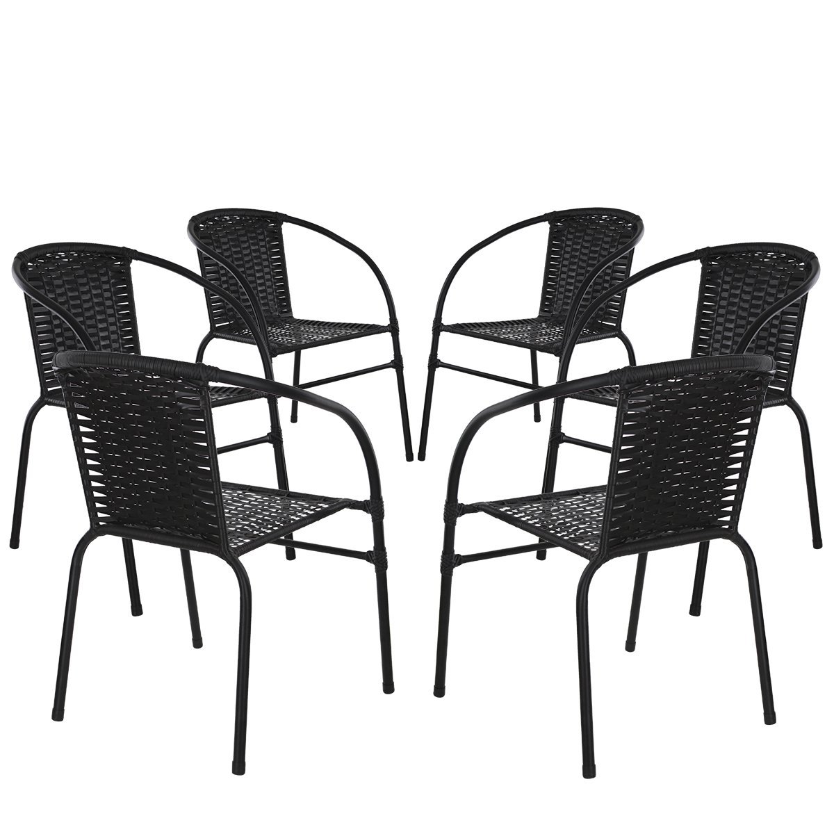6 Cadeiras Happy Hour Estilo Conforto Alta Qualidade cor Preta ...