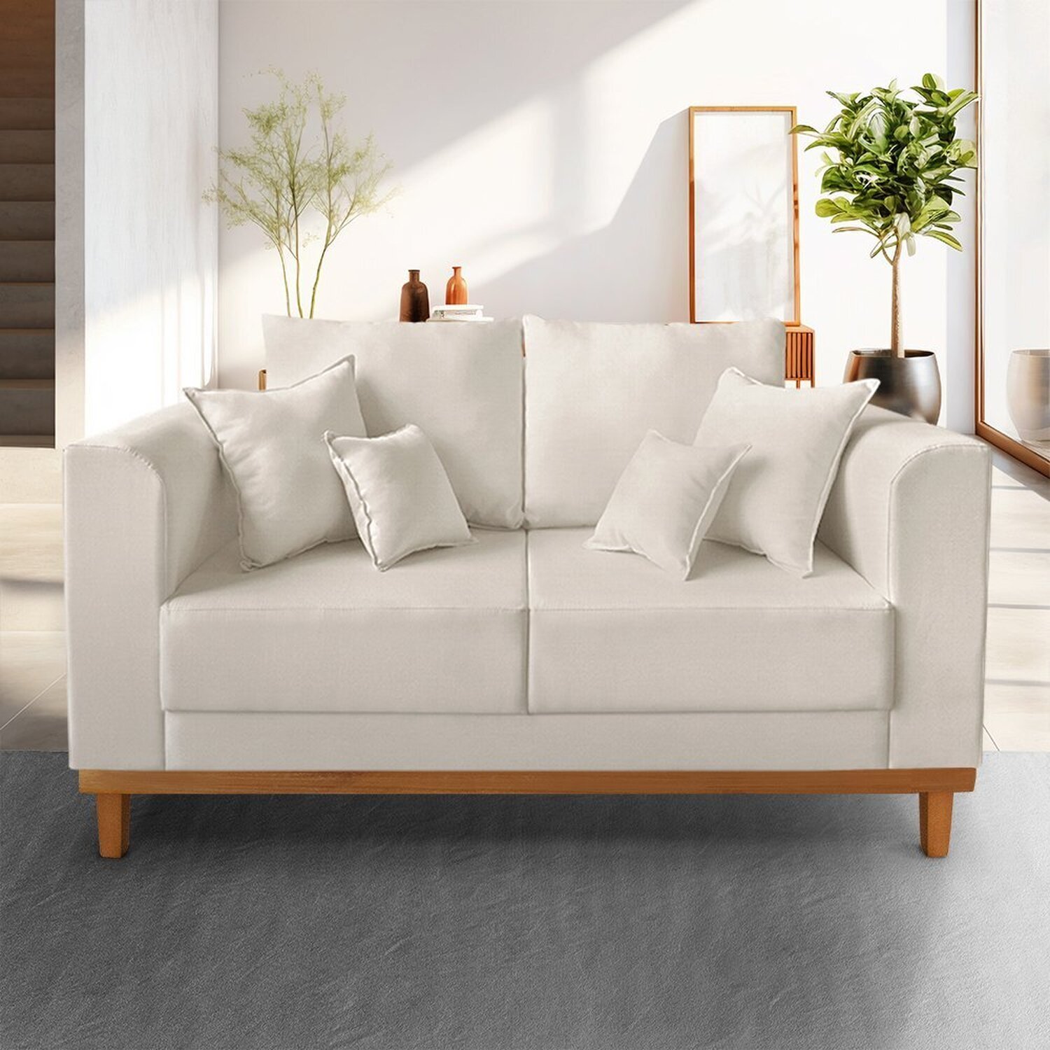 Sofá Viena 2 Lugares Linho 140cm Beny | MadeiraMadeira