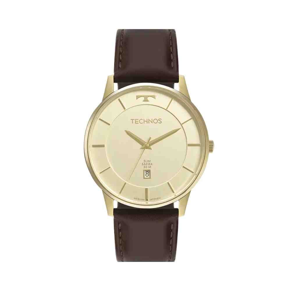Relógio Technos Classic Slim Dourado Marrom Gm10yu/0d 0105122 ...