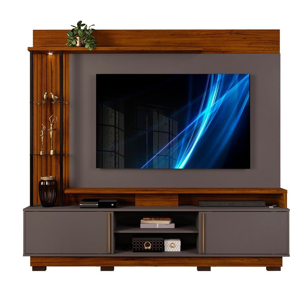 Home Para TV 70 Até Polegadas Com LED Nogueira Cinza Urbano Martino DJ ...