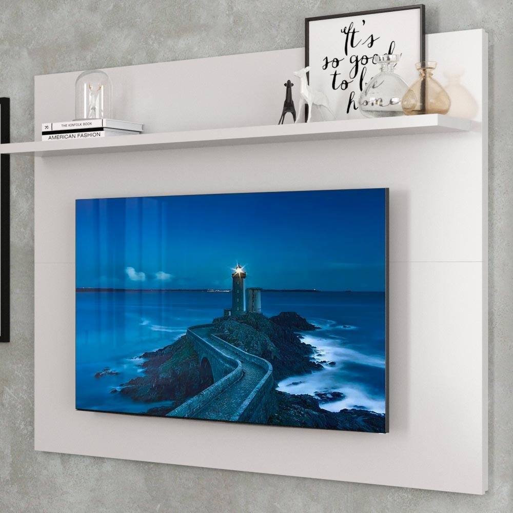 Painel TV Quarto 43 Polegadas Branco Acetinado Topázio Patrimar ...