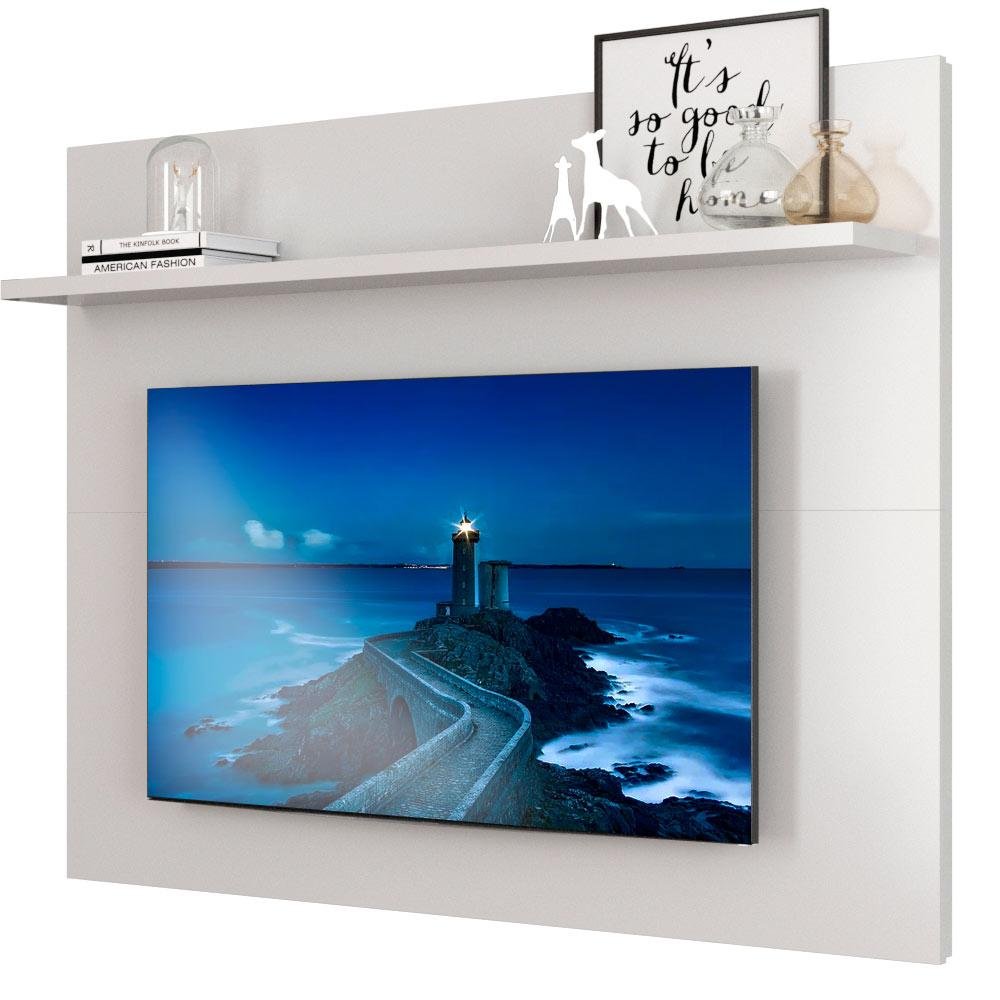 Painel TV Quarto 43 Polegadas Branco Acetinado Topázio Patrimar ...