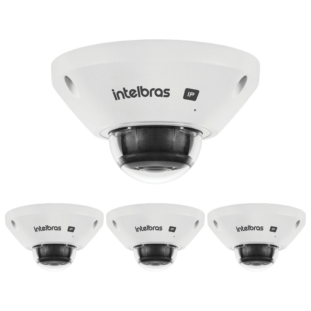 Kit 4 Câmeras Ip 5 Megapixels Fisheye Vip 5500 F Ia Intelbras ...
