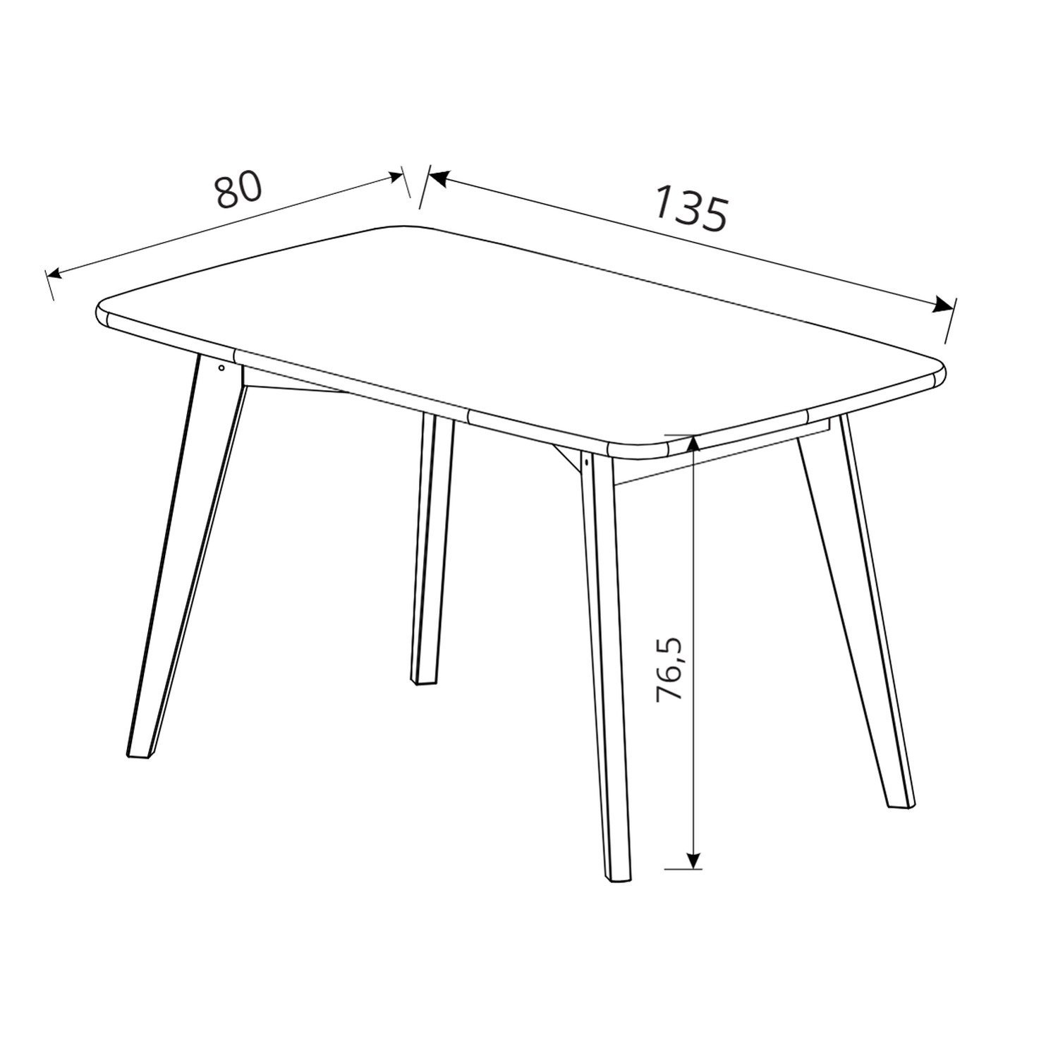 Mesa Retangular de Madeira e Mdf 135 X 80 Cm | MadeiraMadeira