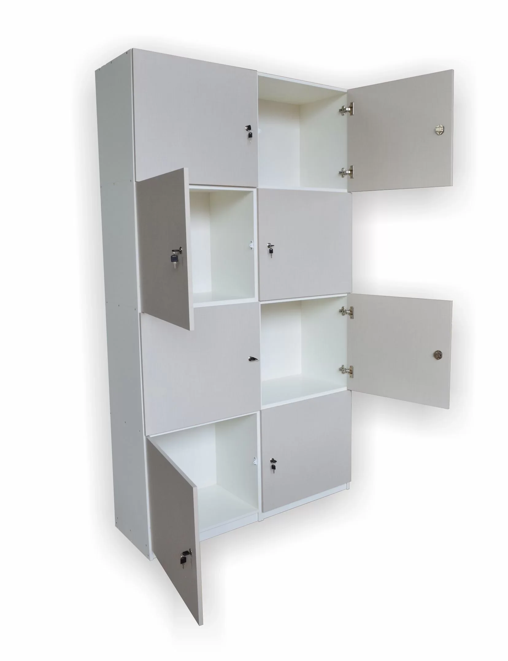 Armário 8 portas guarda volume locker com chave em mdf | MadeiraMadeira
