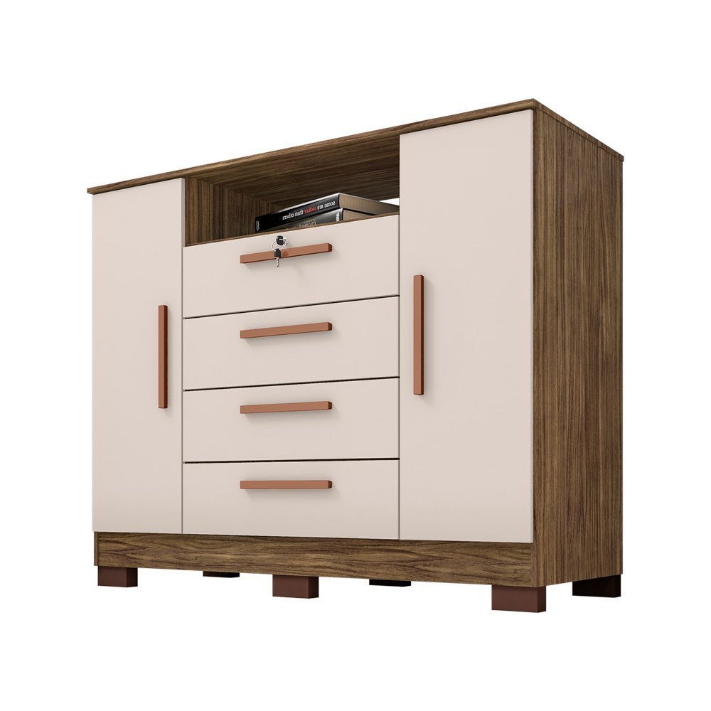 Guarda Roupa De Casal Porto Belo Com Cômoda Turim E Multiuso Cairo Teka Champanhe | MadeiraMadeira