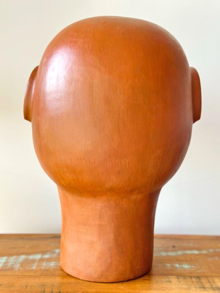 Escultura Cabeça Cerâmica Cida Lima. Arte Popular Brasileira ...