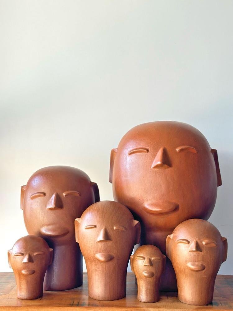 Escultura Cabeça Cerâmica Cida Lima. Arte Popular Brasileira ...