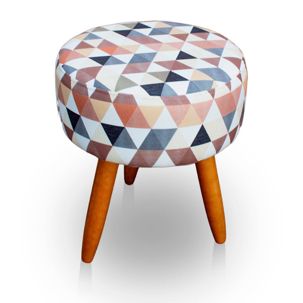 Puff Redondo Estampado para Sala e Quarto Suede Mosaico - Lh Decor Los ...