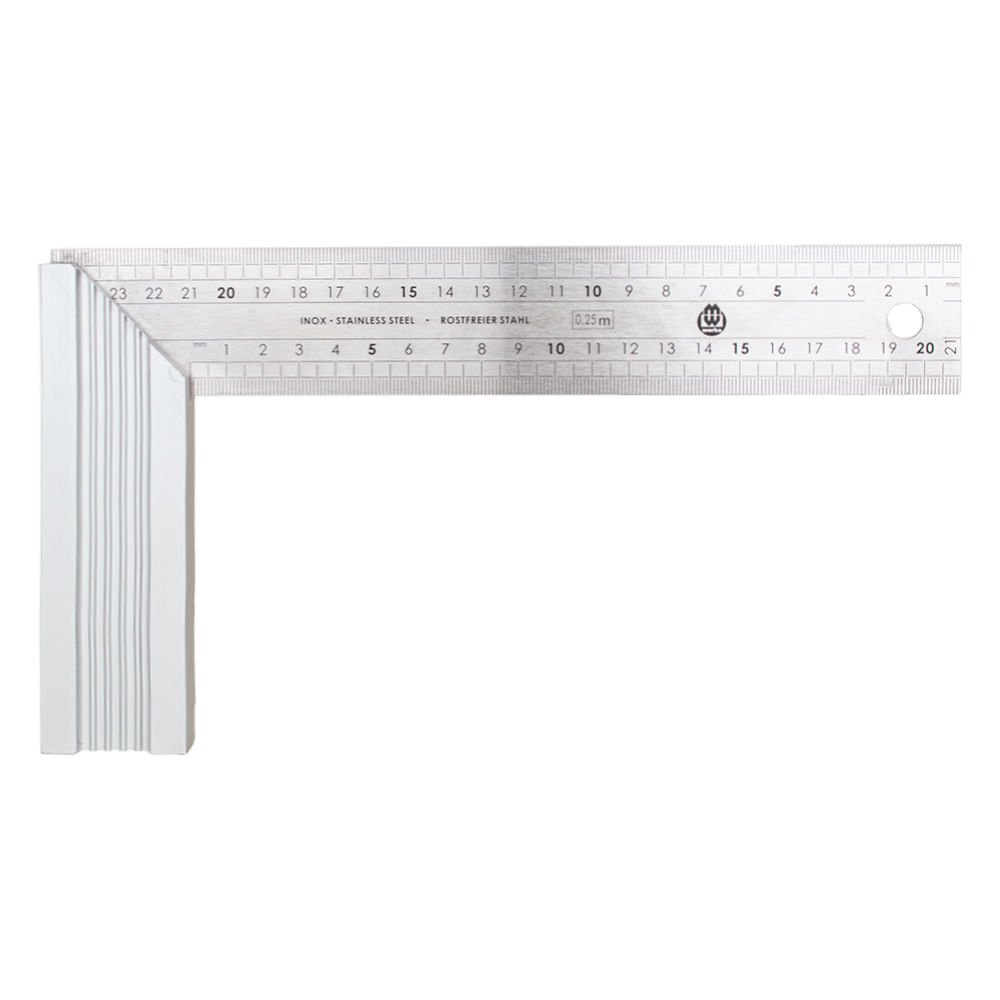 Esquadro profissional lâmina graduada mm/pol em aço inoxidável ...