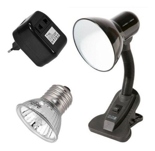 Luminária Clip Lâmpada Uva Uvb 25w Fonte 110v 220v Repti | MadeiraMadeira