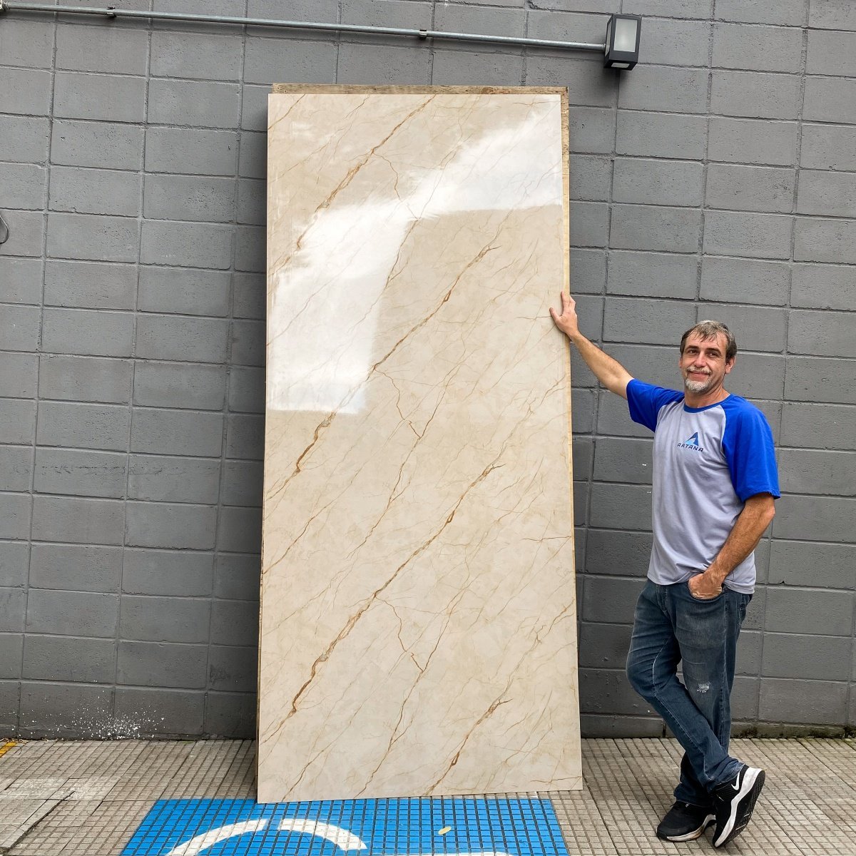 Revestimento de Mármore Flexível 280x122cm 3mm Bege Marfil | MadeiraMadeira