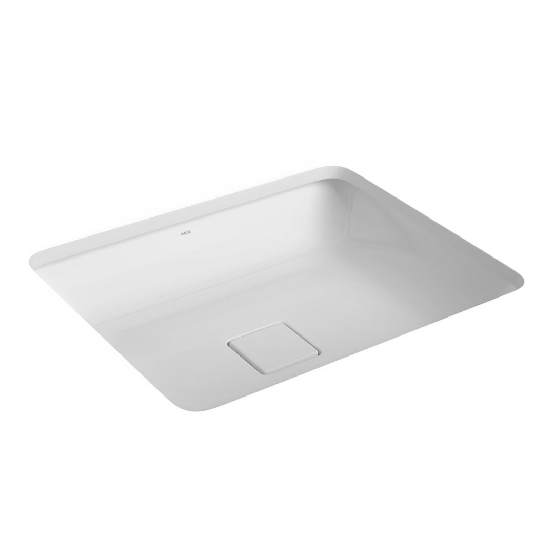 Cuba Retangular de Embutir 50cm em Louça Sanitária Branco Slim para ...