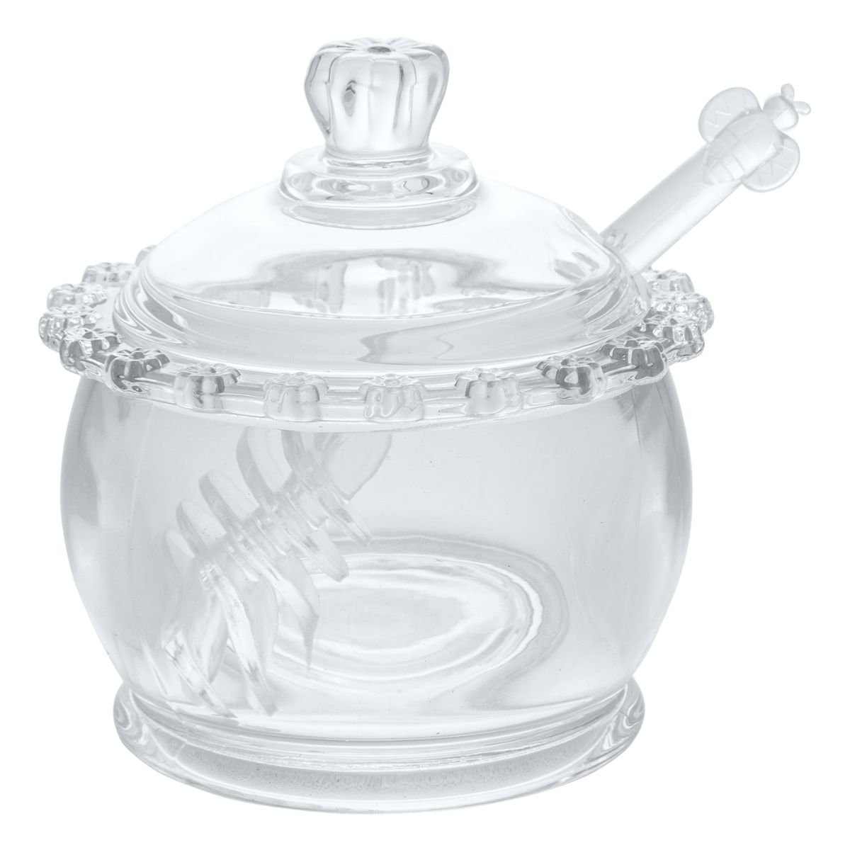 Meleira Com Colher Colmeia em Cristal de Chumbo Daisy 10x8x7cm - Wp ...