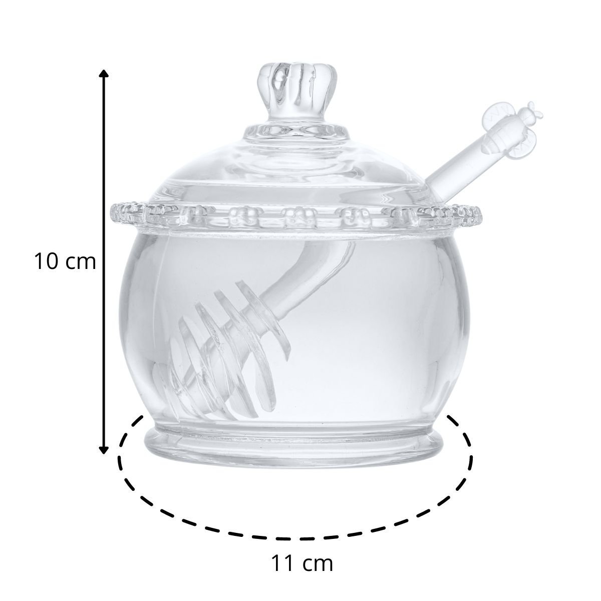 Meleira Com Colher Colmeia em Cristal de Chumbo Daisy 10x8x7cm - Wp ...
