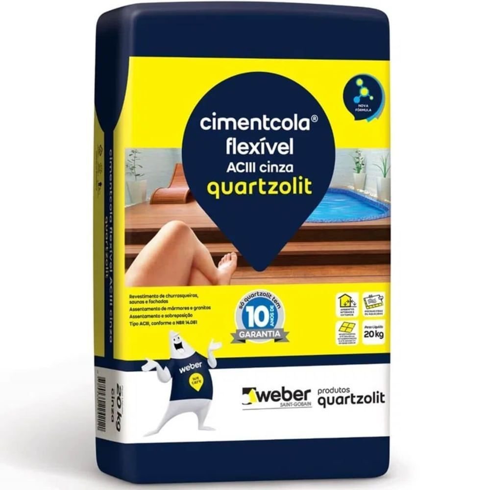 Argamassa Cimentcola Flexível Ac3 Cinza 20 Kilos - 0069.00001.0020pl ...