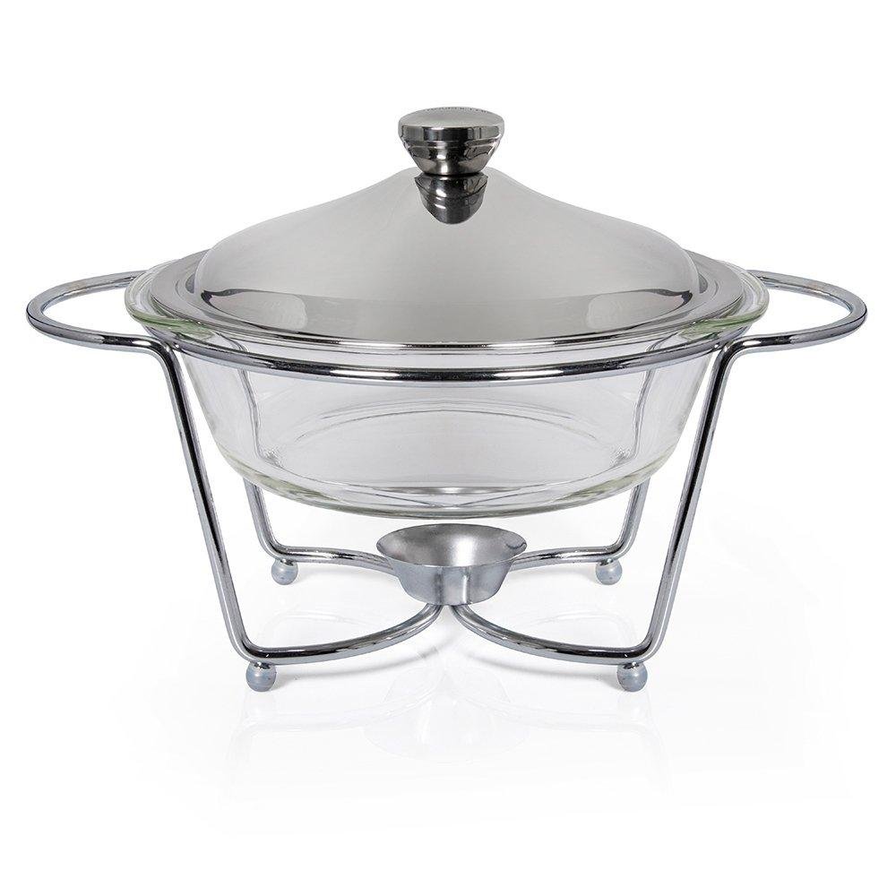 Rechaud Aço Inox Service Redondo Gourmet Mix | MadeiraMadeira