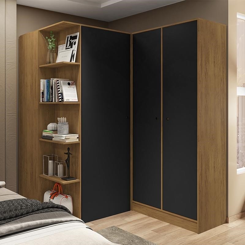 Guarda Roupa Modulado Ideale 3 Portas Freijó/Preto Velluto - PR Móveis ...