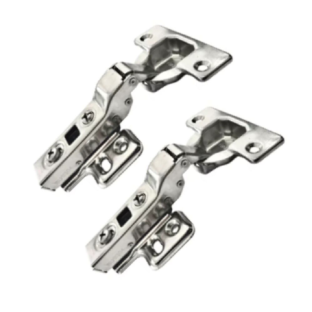 Dobradiça 35mm 105º Curva Metalla 330 Inox Soft Close Calço Clip-on e ...