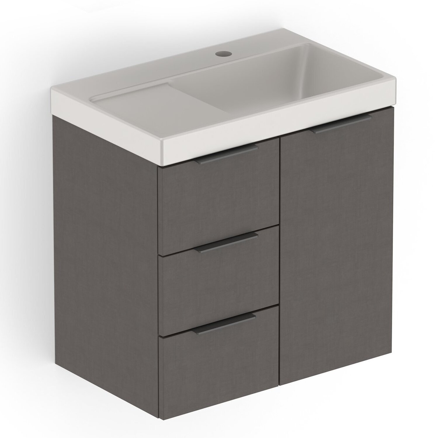 Kit Arenal Gabinete Gaveta e Porta 60x38 Almendra com Cuba | MadeiraMadeira