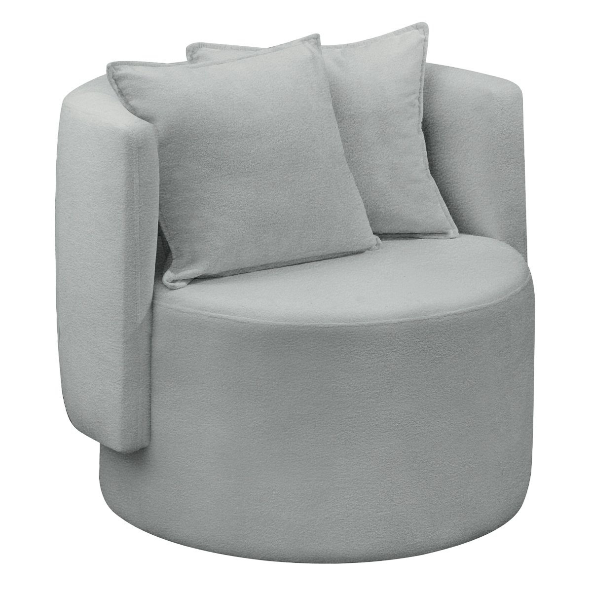 Poltrona Orgânica Maya Boucle Cinza Redonda Decorativa - Arkell ...