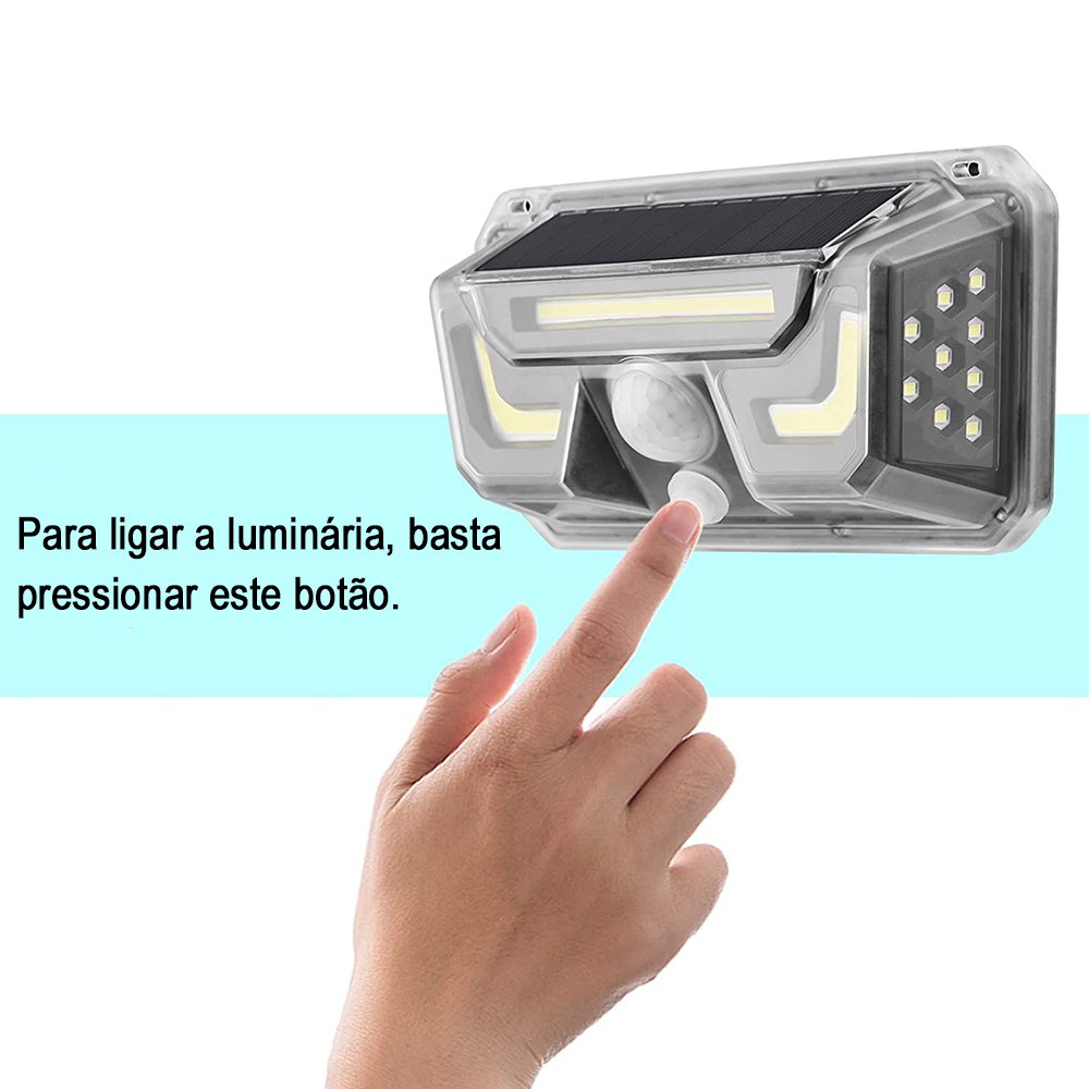 Luminaria Sensor de Movimento Spot Solar Led Luz Branco Frio Bionic ...