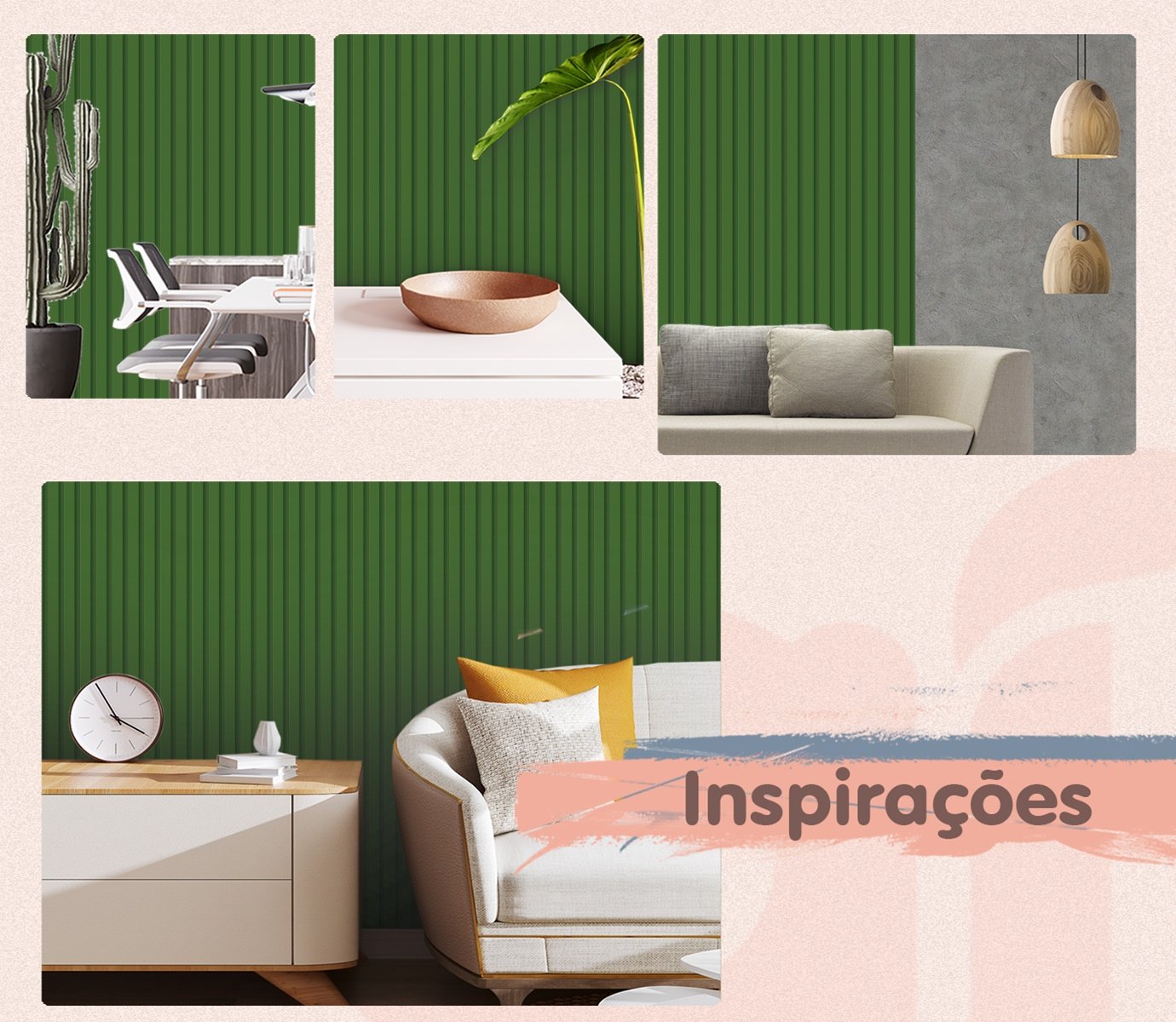 Papel de Parede Ripado Liso Madeira Verde Escuro 6m | MadeiraMadeira