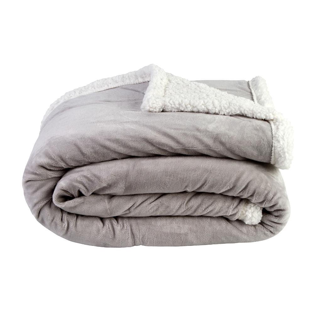 Edredom Sherpa King Cinza - A\CASA | MadeiraMadeira