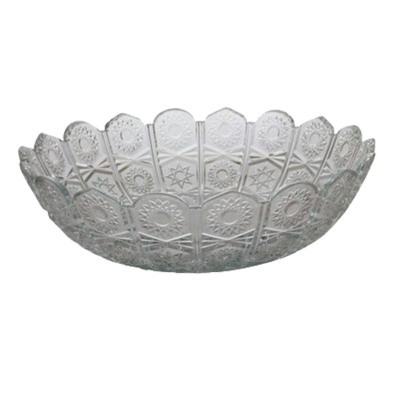 Tigela de Vidro Transparente Redondo Trabalhada Funda 29cm | MadeiraMadeira