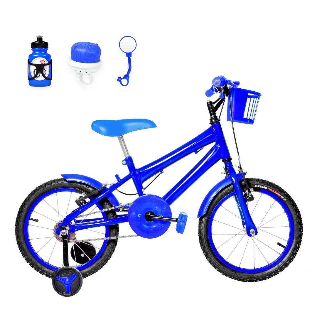 Bicicleta Infantil Masculina Aro 16 Alumínio Colorido + Kit Passeio ...
