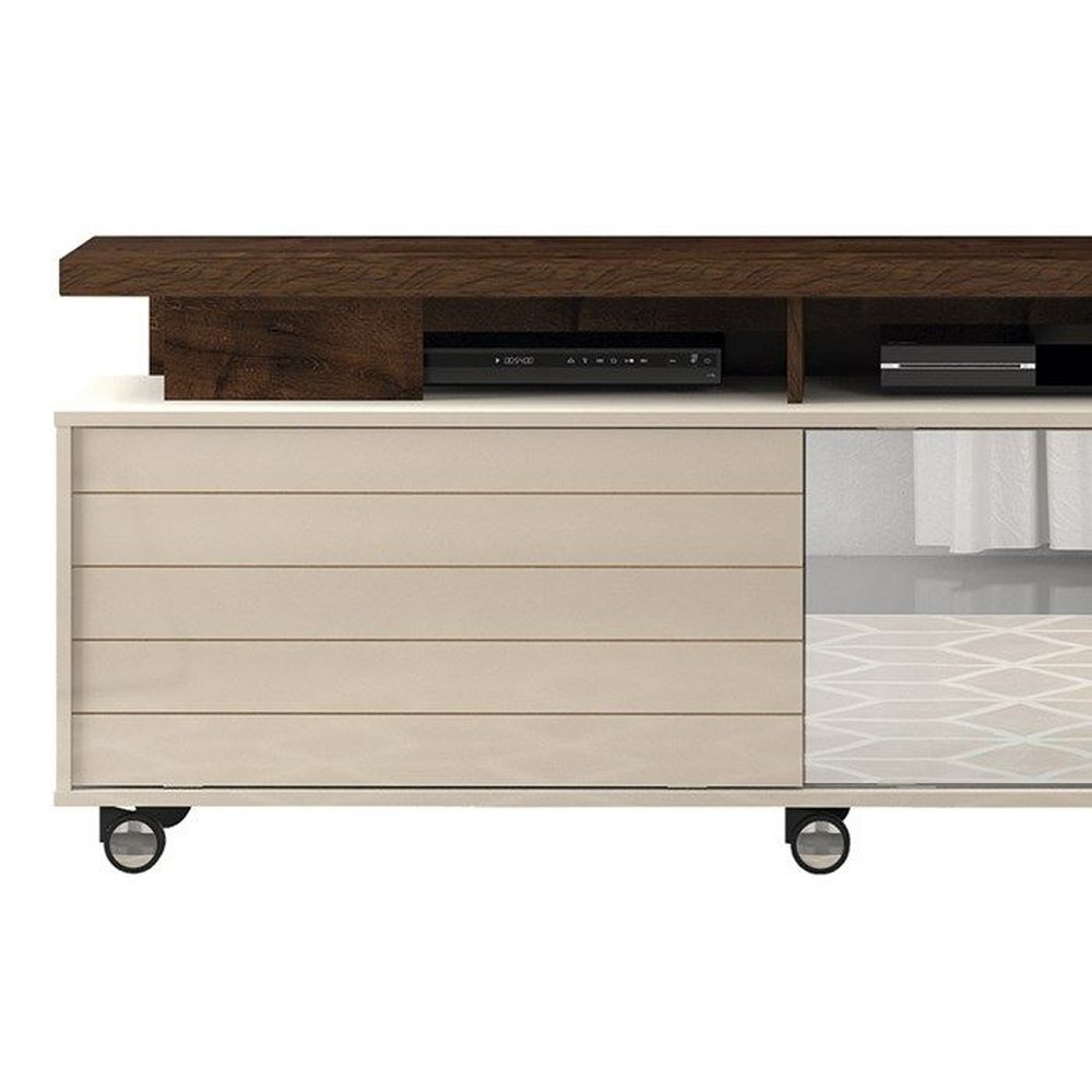 Rack para Tv 60 Polegadas Abu Dabi Creme Trufa com Espelho Dj Moveis ...