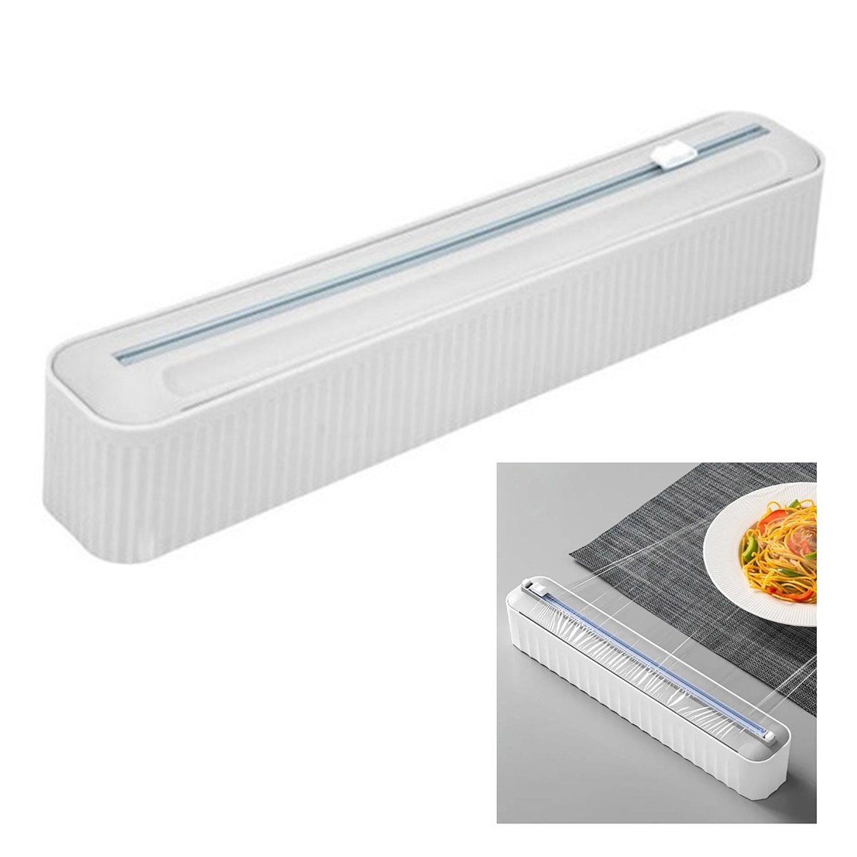 Cortador Plastico Filme Papel Aluminio Comida Alimento Preparo ...