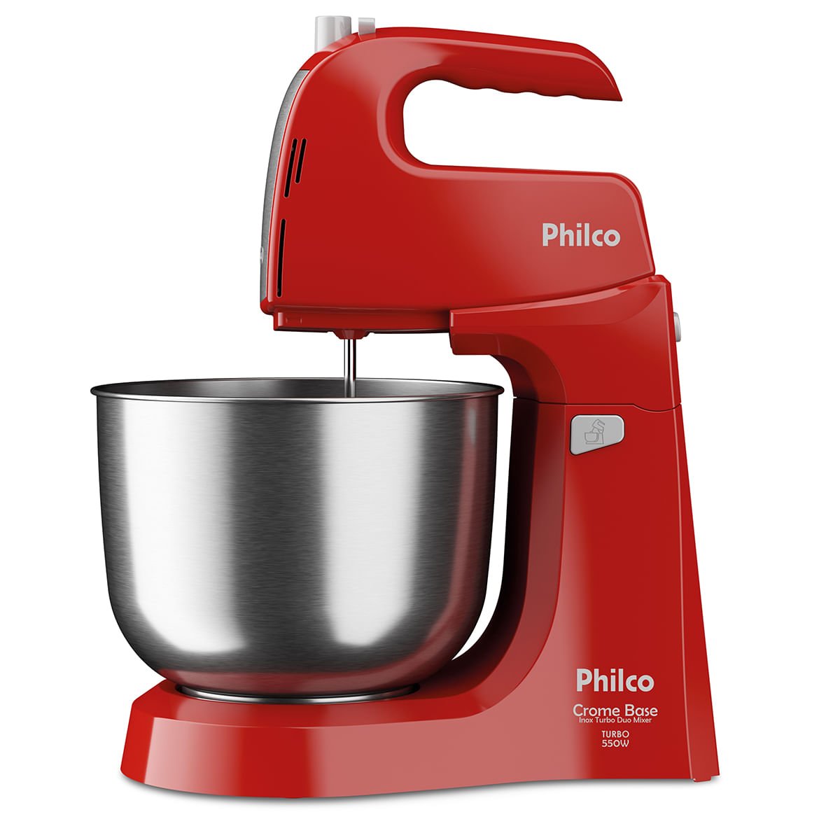 Batedeira Philco Crome Base Inox Turbo Duo Mixer 4L 550W 220V ...