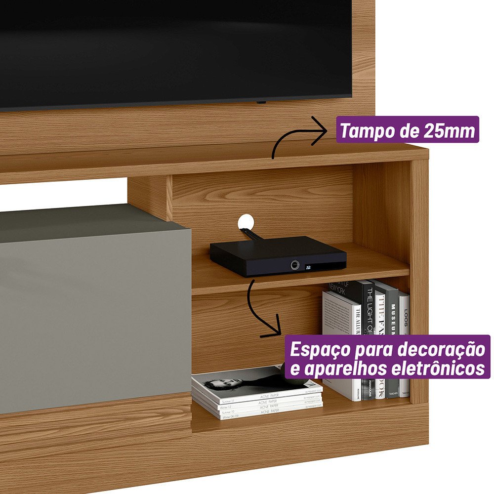 Estante Home Ripado para TV 50 polegadas Alagoas Linea Brasil | MadeiraMadeira