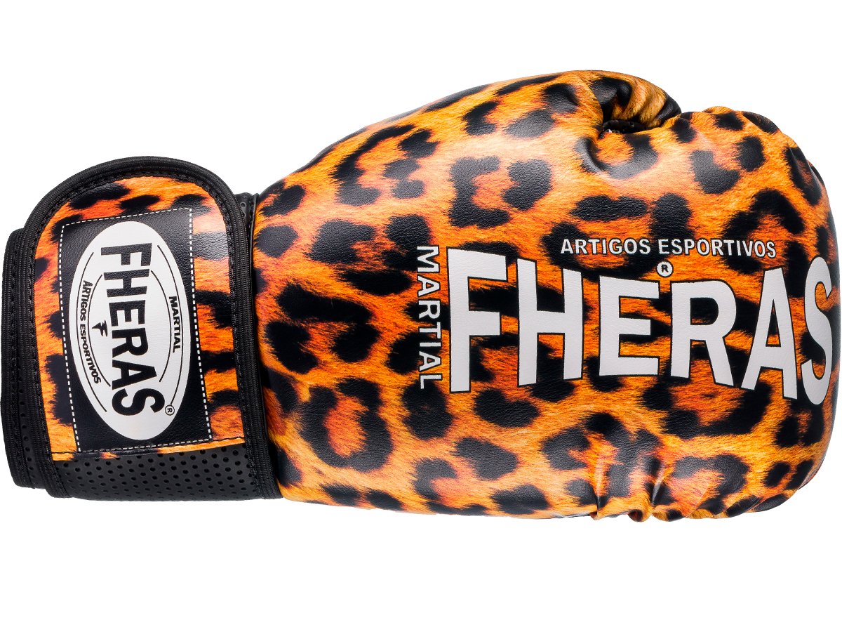 Kit Luva de Boxe Muay Thai MMA Pro Onça Bandagem Bucal 8oz | MadeiraMadeira