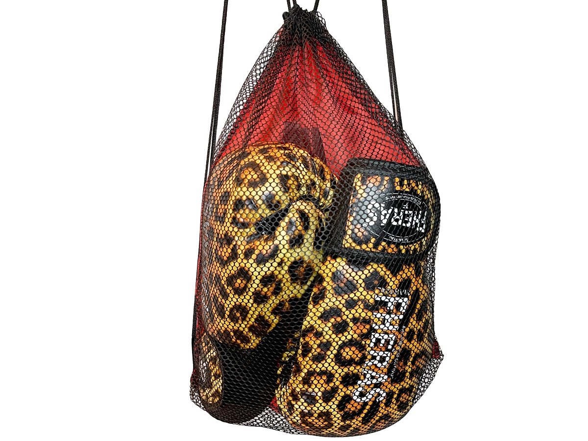 Kit Luva de Boxe Muay Thai MMA Pro Onça Bandagem Bucal 8oz | MadeiraMadeira