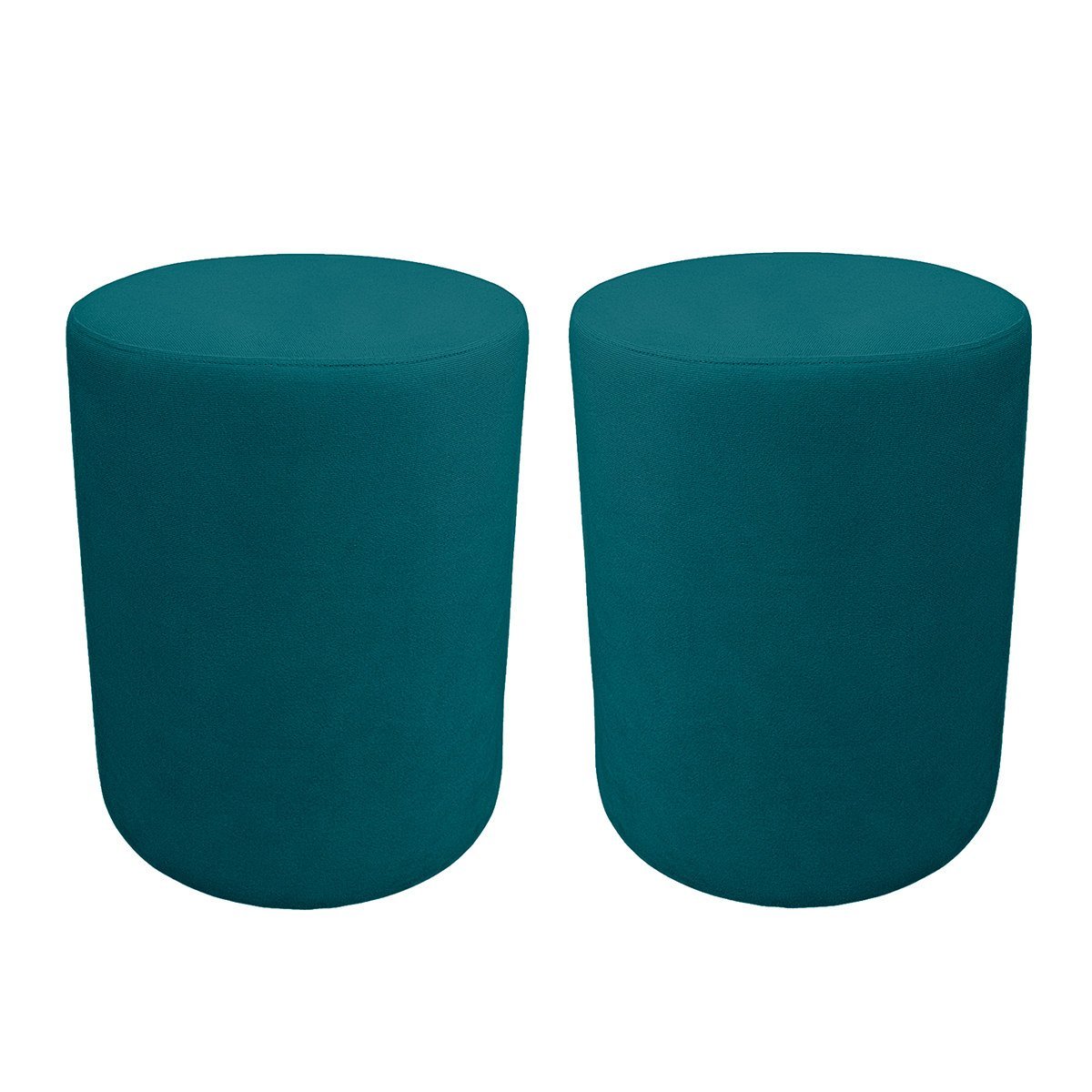 Kit 2 Puff Cilindro Live para Sala e Quarto Suede Azul Turquesa - Lh ...