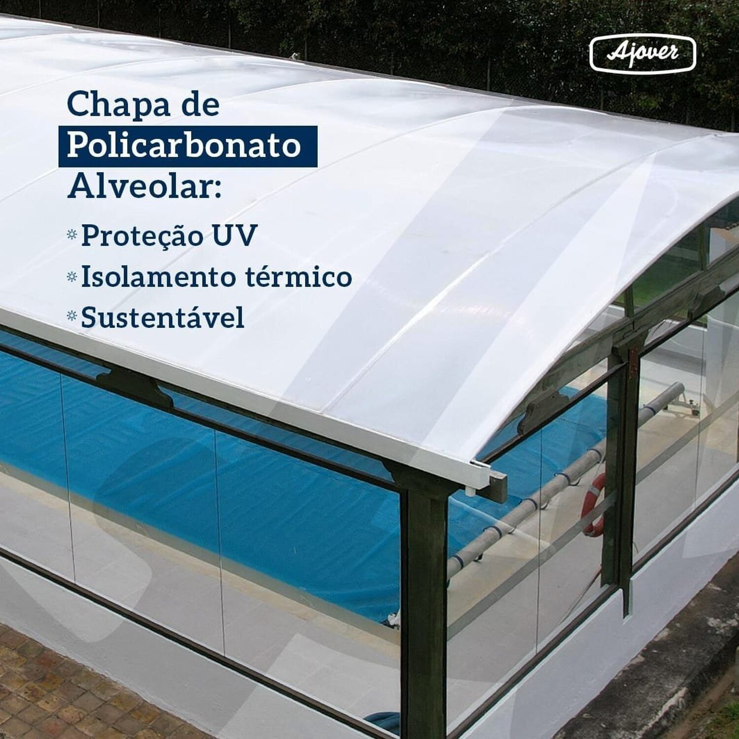 Chapa de Policarbonato Alveolar Uv 6mm 5,90x2,10m Cristal | MadeiraMadeira